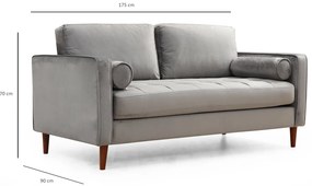 Hanah Home Dvoumístná pohovka ROME světle šedá 175 cm 560ARE1517