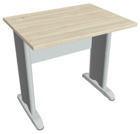 Stůl pracovní rovný 80 cm hl. 60 cm - Hobis Cross CE 800 Dekor stolové desky: akát, Dekor lamino podnože: šedá, Barva nohou: Stříbrná
