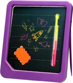 Neonová psací tabulka se stojánkem / Kreslicí tabulka / Fix a houbička