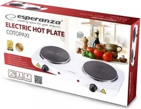 Esperanza EKH010W Cotopaxi bílá / Elektrický vařič / 2 plotny / 2x 100