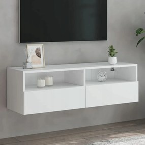 Nástěnné Tv Skříňky 2 Ks Bílé 60 X 30 X 30 Cm Kompozitní Dřevo Bílá 1 1
