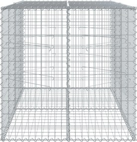 Gabionový koš s víkem 200 x 100 x 100 cm pozinkované železo 3295192