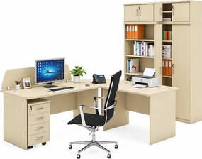 Sestava kancelářského nábytku MIRELLI, typ A, nástavba, bříza