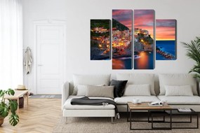 Vícedílný obraz Město Manarola V Itálii Nedostatek Nedostatek Přírodní plátno 120x90
