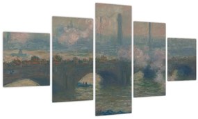 Obraz - Claude Monet, Waterloo Bridge, Gray Day, reprodukce (125x70 cm)