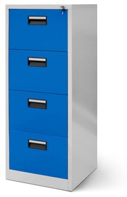 JAN NOWAK Plechová kartotéka model SARA 460x1320x620, šedo-modrá, 4 zásuvky