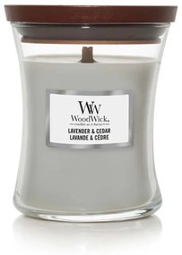 WoodWick - vonná svíčka Lavender & Cedar (Levandule a cedr)  275g