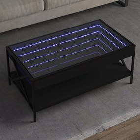 Konferenční stolek s Infinity LED černý 90 x 50 x 38 cm