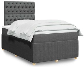 Box spring postel s matrací tmavě šedá 120x190 cm textil 3294303