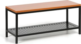 Šatní lavice s plechovým botníkem, 1000x360x439 mm, třešeň