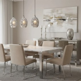 Toolight - Chromovaná skleněná závěsná lampa 1xE27 60W APP564-1CP, chromová, OSW-09670