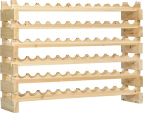 HOMCOM 72-lahev vinotéka, 6-patrová vertikální vinotéka s nosností 100 kg pro kuchyni, jídelnu a bar, 114x28x85 cm, přírodní dřevo