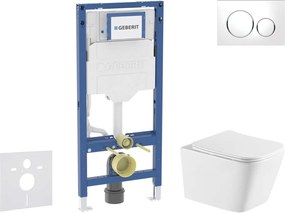 Geberit Duofix - Set předstěnové instalace, klozetu Arkas I a sedátka softclose, tlačítko Sigma20, bílá/chrom SANI11CA31140