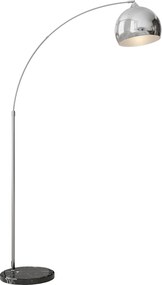 HOMCOM Stojací lampa, 40 W, 100-115L x 30W x 170-180H cm, výškově nastavitelná, otočná, oblouková lampa s žárovkou, patice E27, stříbrná | Aosom