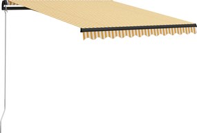 Ručně zatahovací markýza 300 x 250 cm žlutobílá 3055186