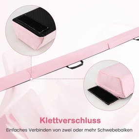 Costway Kladina gymnastická kladina 210 cm skládací gymnastická kladina – růžový