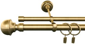 CARDINAL Kovová garnýž galvanizovaná 25 mm dvoutyčová Latina Zlato Antyk 240cm