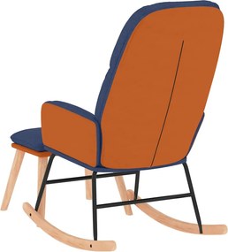 Houpací křeslo se stoličkou modré textil 3097405