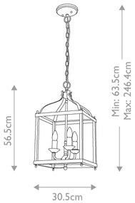 Kichler KL-LARKIN-P-M-OZ - Lustr na řetězu LARKIN 3xE14/60W/230V antracit