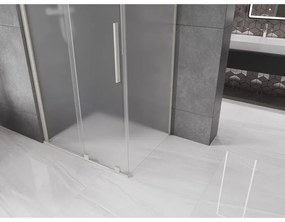 Mexen Velar, sprchový kout s posuvnými dveřmi 100 x 110 cm, 8mm sklo námraza, broušená ocel, 871-100-110-31-97