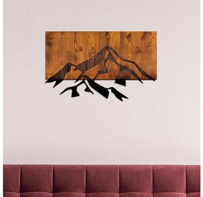 Asir Nástěnná dekorace 58x36 cm hory dřevo/kov 899SKL1283