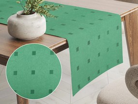 Biante Dekorační běhoun na stůl PM-022 Čtverečky na zeleném 20x140 cm