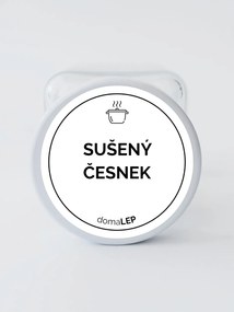 Samolepka na kořenky SUŠENÝ ČESNEK bílá 5 cm tučné písmo