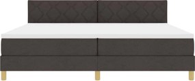 Postel s boxspringem s čelo Tmavě hnědá 200 x 200 cm textil 3339024