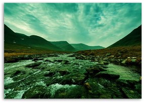 Obraz na plátně Horská krajina zelená - 100x70 cm