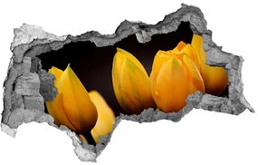 Wallmuralia Samolepící díra nálepka Žluté tulipány 95x73 cm