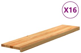 Nášlapy na schody 16 ks světle hnědé 120x25x2 cm masivní dub 3282994