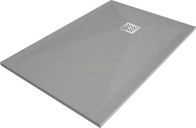 Mexen Stone+, obdélníková vanička z minerálního kompozitu 140 x 100 cm, šedá-betonová, 44611014