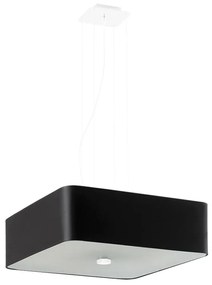 Černé závěsné svítidlo se skleněno-textilním stínidlem Kortez – Nice Lamps