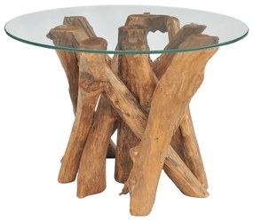 Konferenční stolek z masivního teaku 60 cm - Default Title