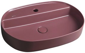 Isvea INFINITY OVAL keramické umyvadlo na desku, 60x40cm, maroon red