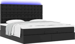 Osmanský rám postele s matrací černá 180x200cm umělá kůže 3313865