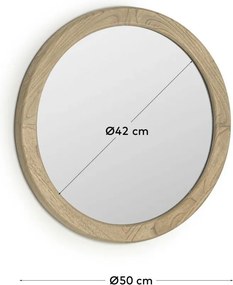 Nástěnné zrcadlo s dřevěným rámem ø 50 cm Alum – Kave Home