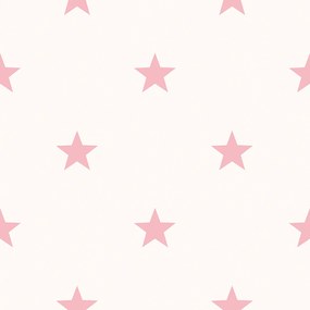 Bílá vliesová tapeta na zeď, růžové hvězdy, 16649, Friends & Coffee, Cristiana Masi by Parato