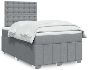 Box spring postel s matrací světle šedá 120x190 cm textil 3291621