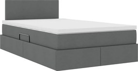 Postel s úložným prostorem a matrací Tmavě šedá 120 x 200 cm 3370438
