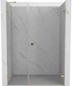 Mexen Lunar-B sprchové dveře výklopné pravé 125 cm, transparentní, zlaté - 832S-125-050-50-00-P