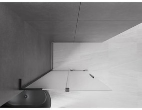 Mexen Velar L, posuvná sprchová zástěna Walk-in 110 x 200 cm, 8mm sklo námraza, černá matná, 871-110-003-33-70
