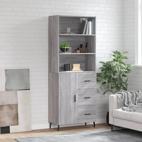 Skříň highboard šedá sonoma 69,5 x 34 x 180 cm kompozitní dřevo 3189467