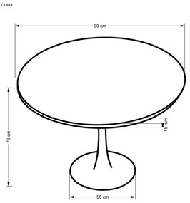 Černý jídelní stůl s ořechovou deskou ECLIPSE 90x90