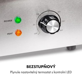 Klarstein Grillmeile 3000G, elektrický gril, 3000 W, 54,5 x 35 cm, hladký