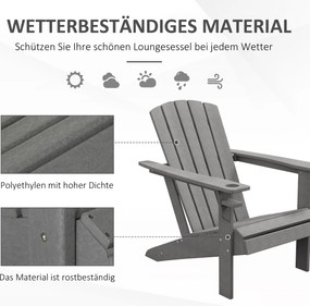 Zahradní židle, ergonomický design, odolná proti povětrnostním vlivům, HDPE, šedá, 75 x 87 x 90 cm