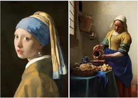 EDUCA Puzzle Dívka s perlou a Mlékařka / 2x1000 dílků