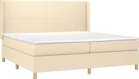 Box spring postel s matrací a LED krémová 200x200 cm textil 3138746