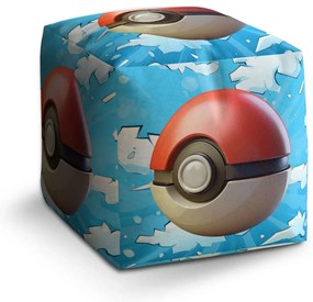Sablio Taburet Cube Pokemon ball Obloha: 40x40x40 cm