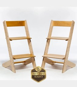 Lucas Wood Style - rostoucí židle EASY LINE zvýhodněný set 2 ks -  buk + přírodní